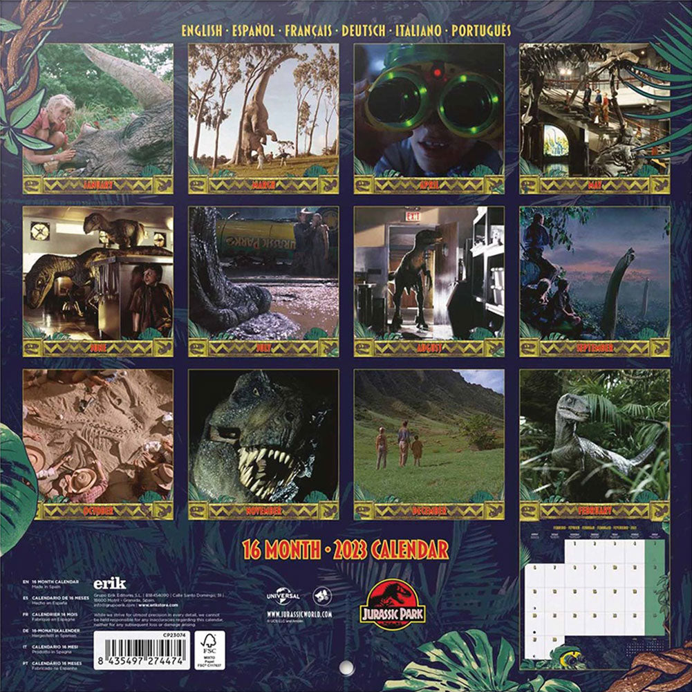 Jurassic Park Square Calendar 2023 – Grin Entertainment Store
